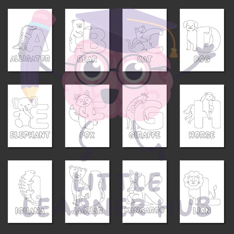 Alphabet Coloring Pages for Toddlers, Animal ABC Coloring Pages ...