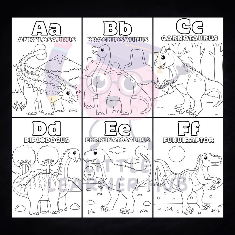 Alphabet Coloring Pages Printable, Dinosaur ABC Coloring Book, Letter ...