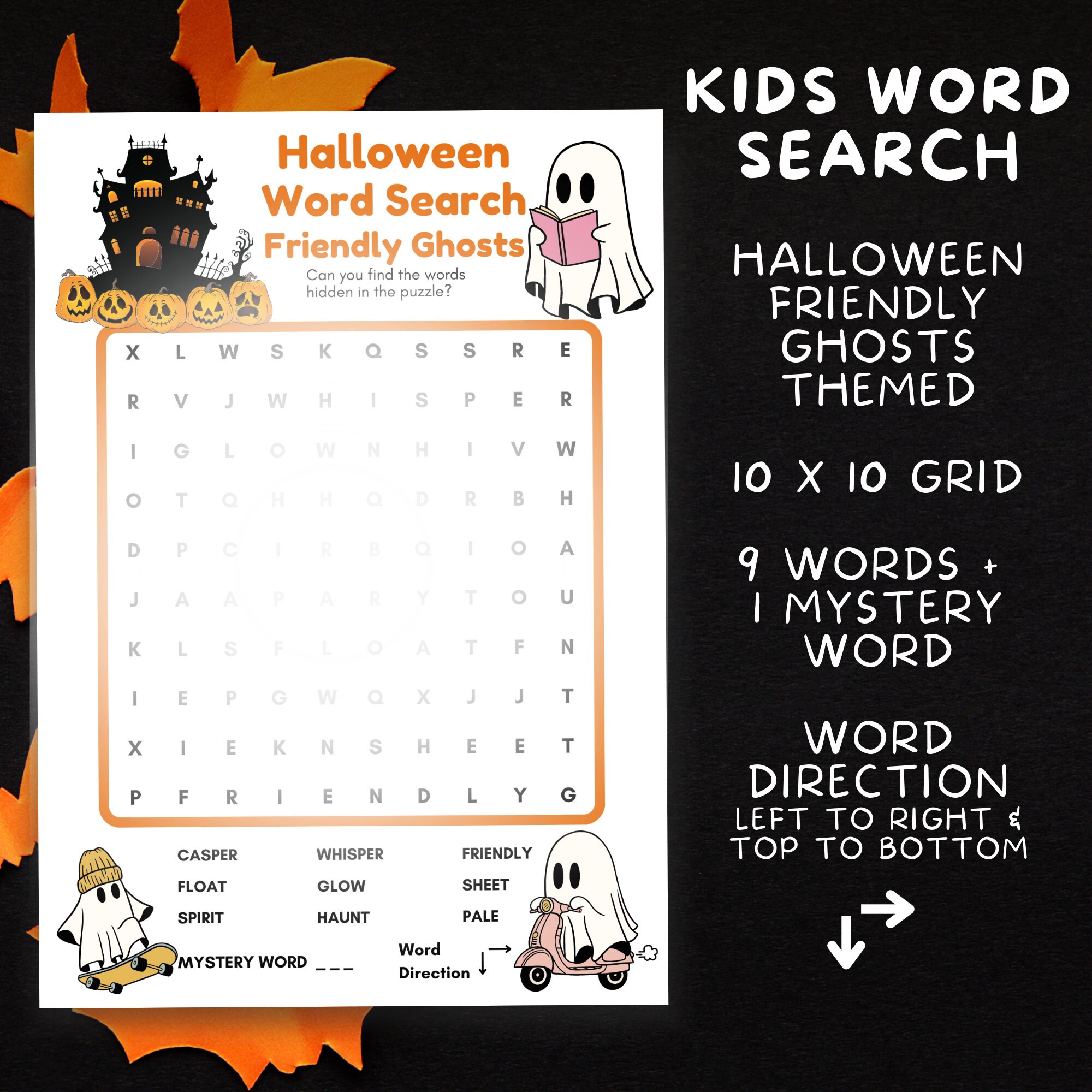 Halloween Word Search for Kids Printable Bundle of 5 Puzzles - Etsy