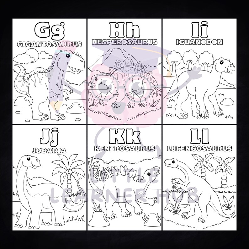 Alphabet Coloring Pages Printable, Dinosaur ABC Coloring Book, Letter ...