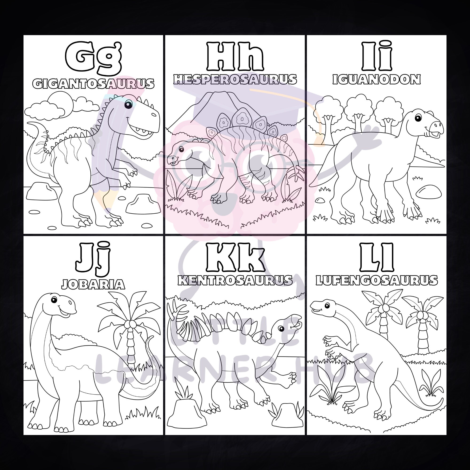 Alphabet Coloring Pages Printable, Dinosaur ABC Coloring Book, Letter ...