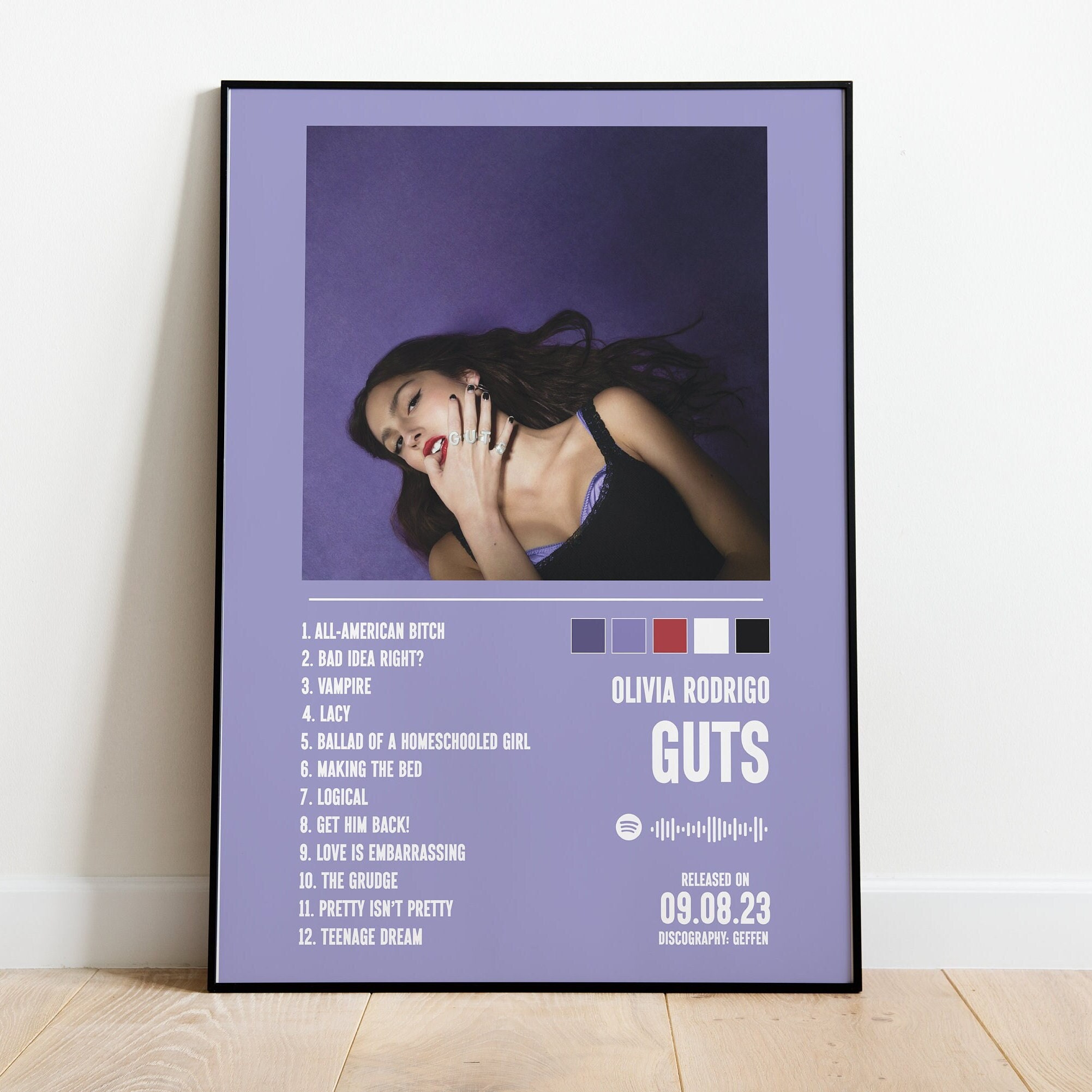 Wall Poster Album, Olivia Rodrigo, Guts, Custom Album Cover, Music ...