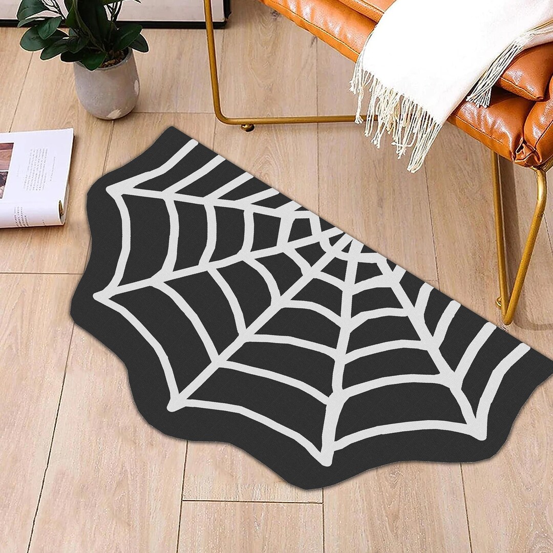 Halloween Spider Web Rughalloween Decorhalloween Rug - Etsy