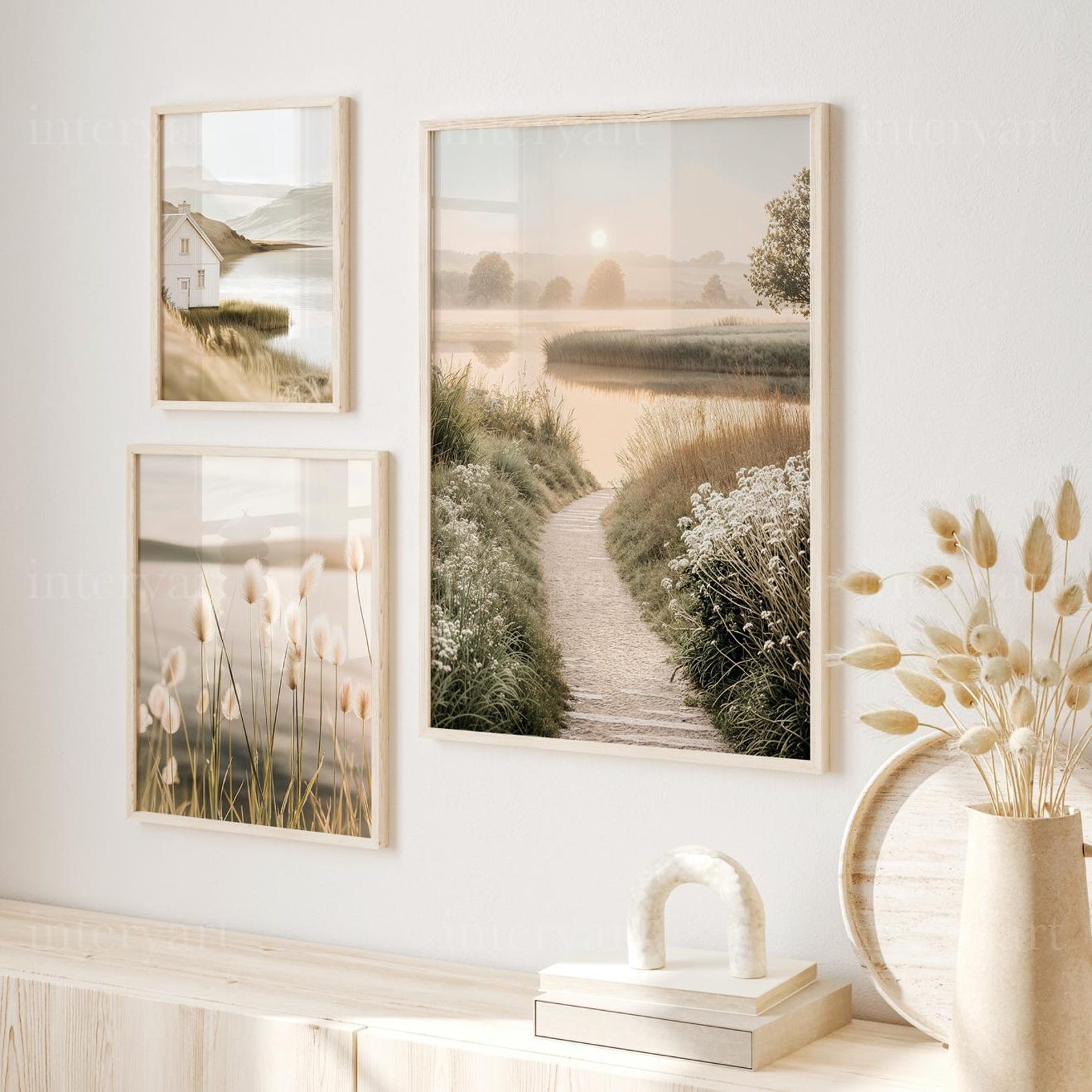 Printable Nature Set of 3 Photo, Rustic Lake Landscape Wall Art ...