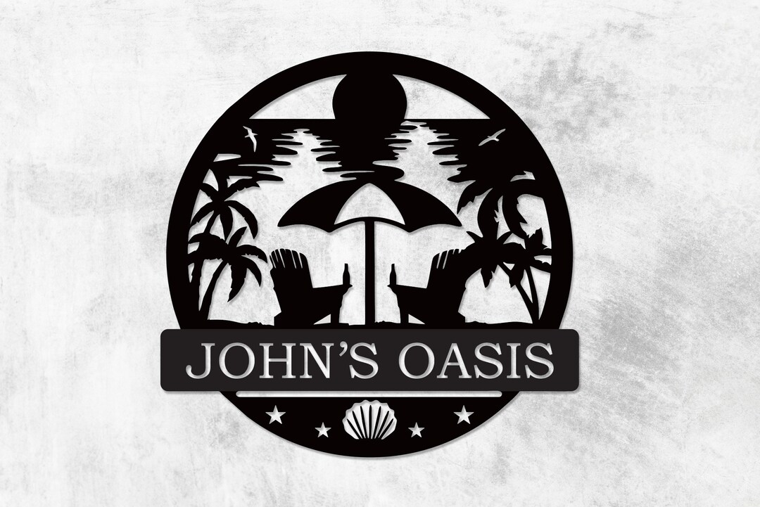 Oasis Metal Sign Custom Beach Metal Sign Pool Sign Beach - Etsy