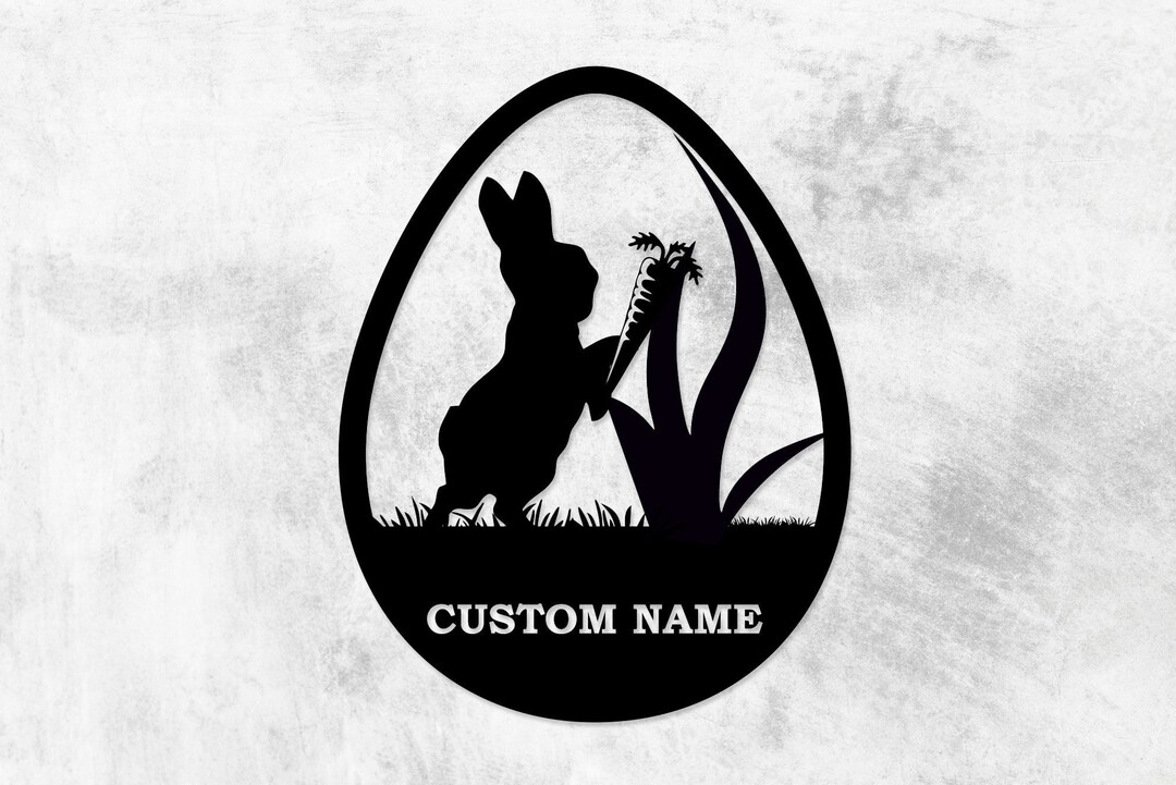 Personalized Oval Rabbit House Sign, Rabbit Name Sign, Metal Rabbit ...