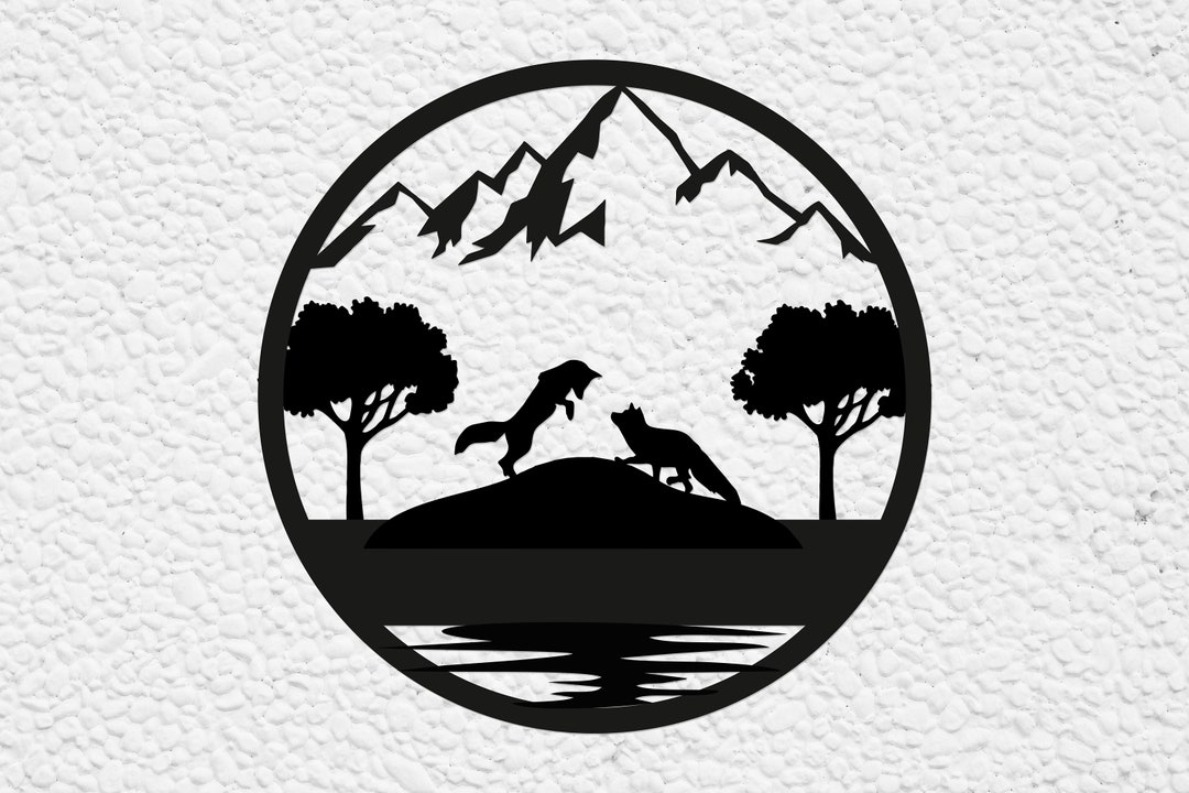 Fox Sign Metal Fox Outdoor Garden Decor Metal Fox Decor Fighting Fox ...