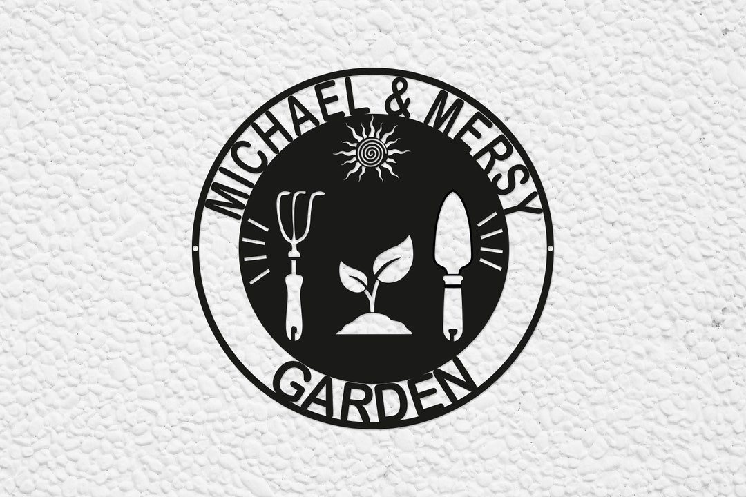Garden Sign, Garden Tools Sign, Monogram Sign, Garden Decor, Moms Gift ...