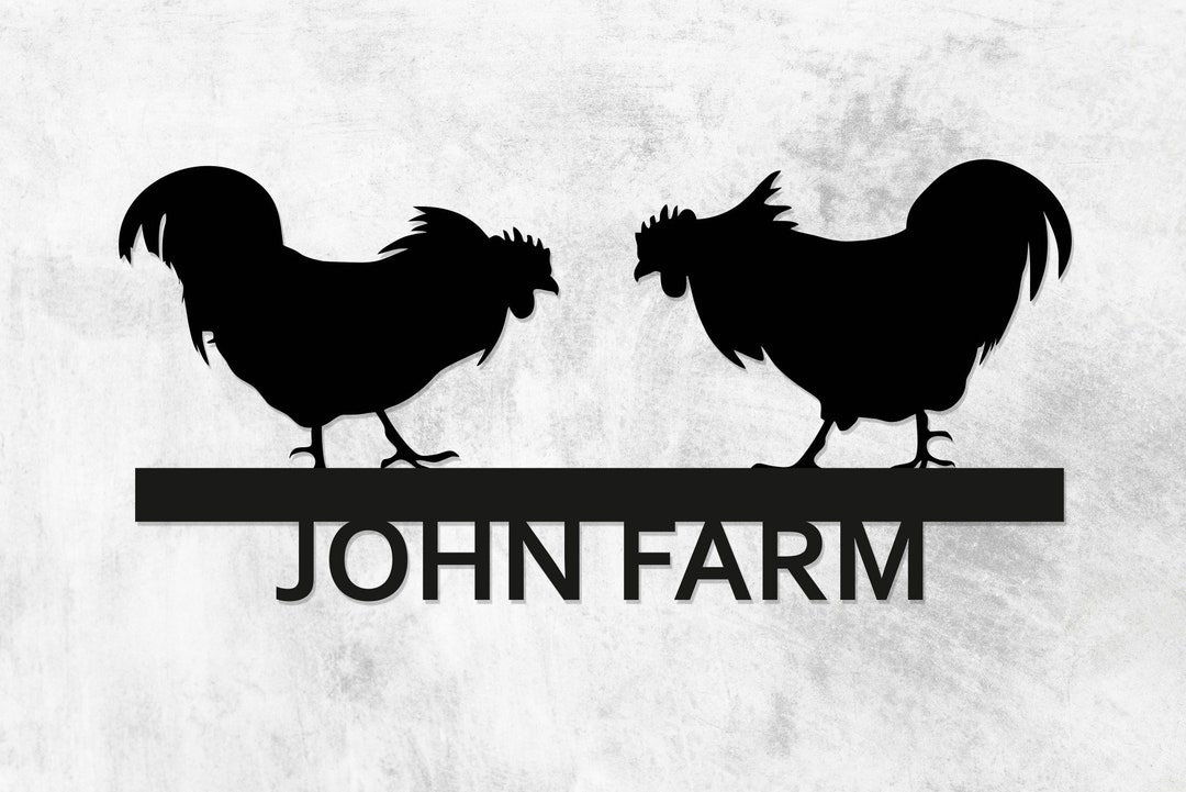 Fighting Rooster Sign Custom Rooster Metal Chicken Sign Rooster ...