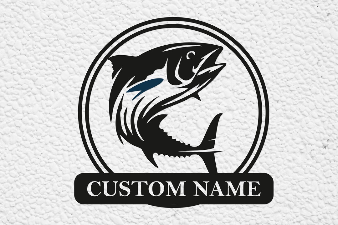 Metal Fish Sign, Fish Metal Name Sign, Fishing Gifts for Men , Bass ...