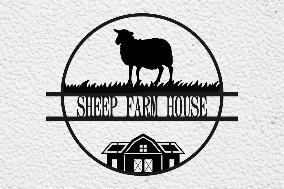 Sheep Farm House Sign , Metal Wall Art , Personalized Sheep Farm Name ...