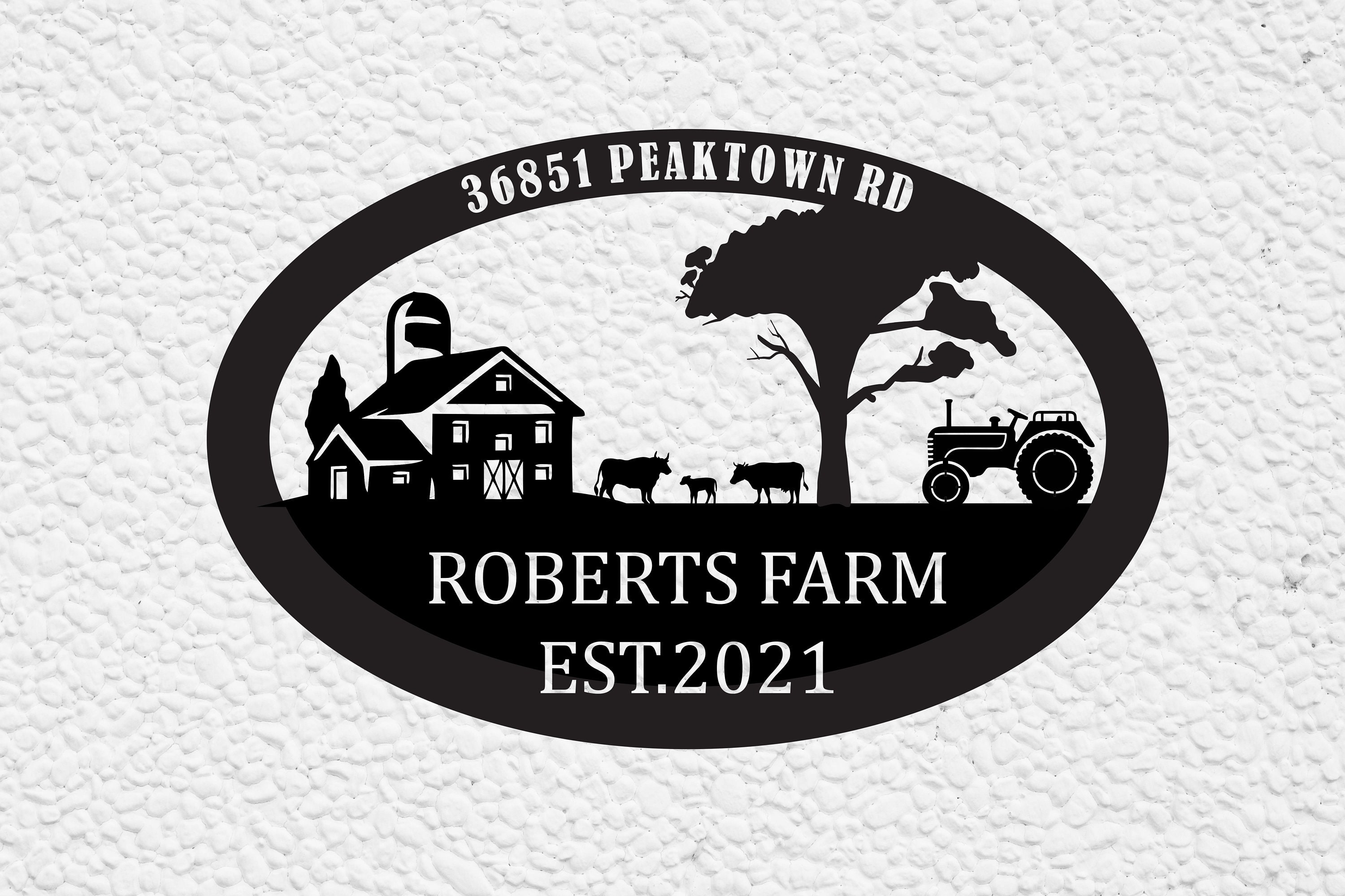 Farm House Sign Personalized Barn House Sign Custom Barn Metal Sign Barn Sign Scenery Sign Yard