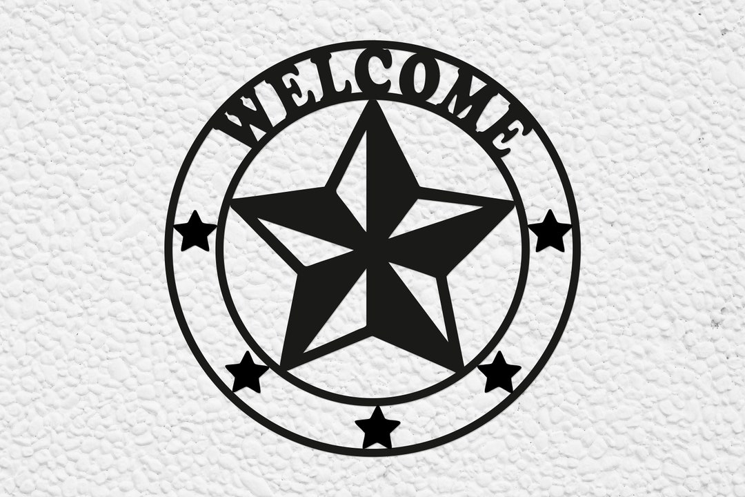 Lone Star Welcome Sign Metal Star Wall Sign Custom Name Sign Western ...