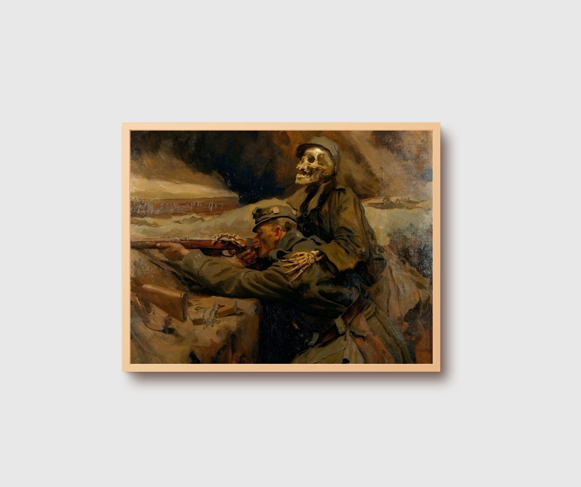 So Close to Death - Reprint. 1917 Soldier and Death. WW1, Dark, Horror ...