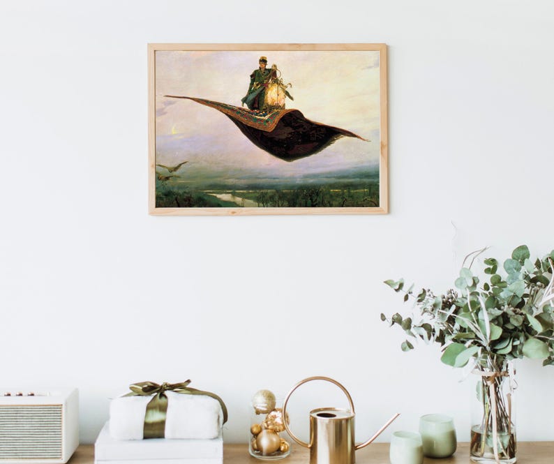 Flying Carpet Print. Classic Fine Art Painting, Grimm, Mythology, Fairy ...