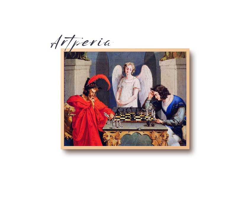 Pact With the Devil Print - Fine Art. Faust and Mephisto Playing Chess ...