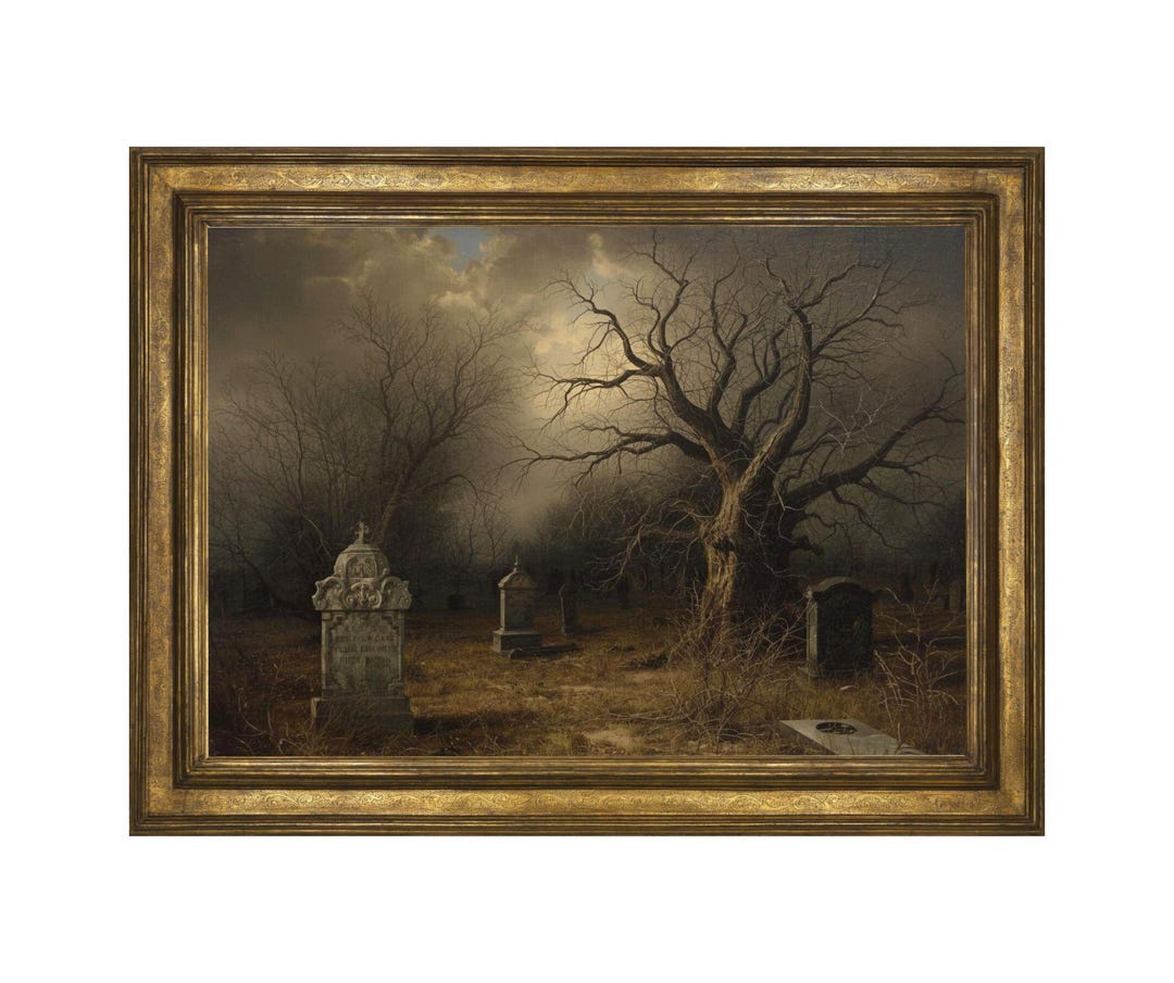 Cemetery Fine Art Print! Vintage Art, Devil, Occult, Gothic, Dark ...