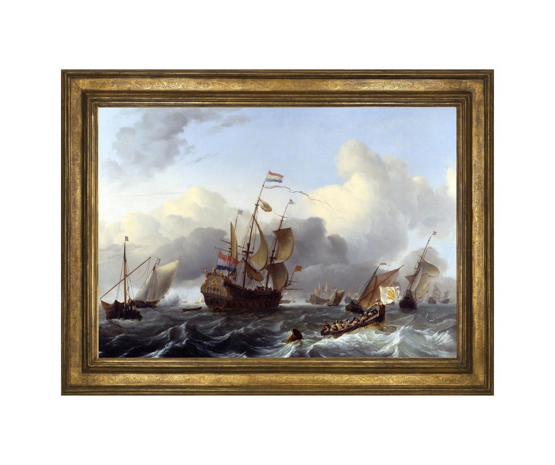 Warship Print Fine Art Print. Eendracht, Ludof Bakhuizen Coast Ships ...
