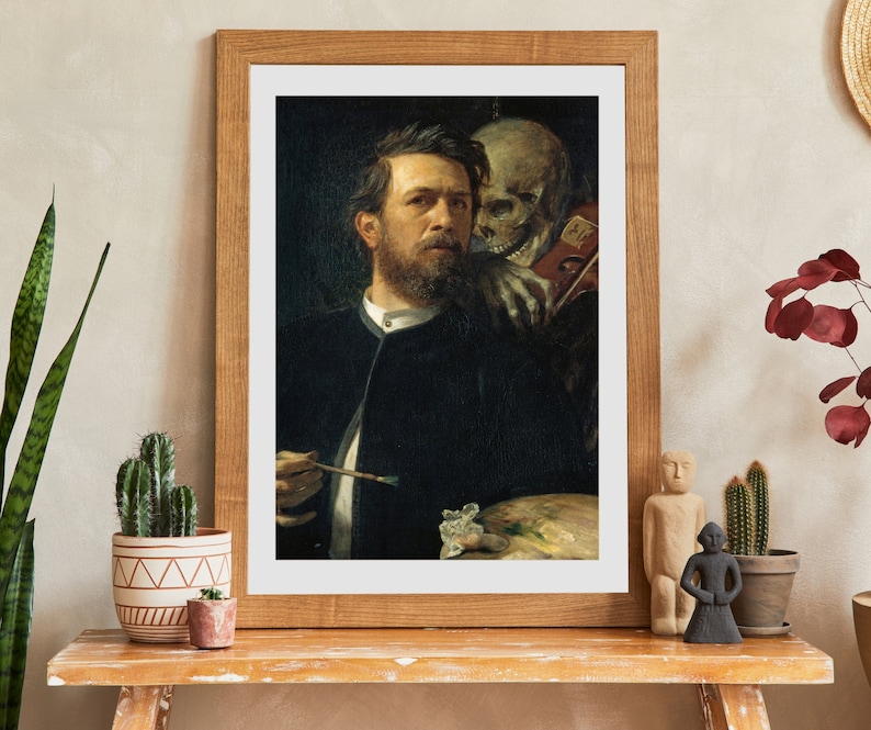 Self-portrait With Death - Print. Fine Art. Horror, Gothic, Arnold ...