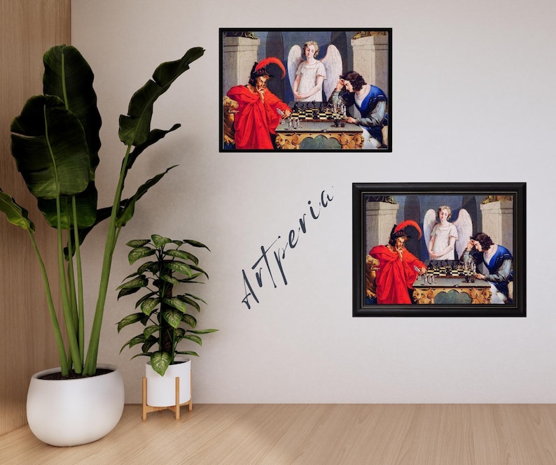 Pact With the Devil Print - Fine Art. Faust and Mephisto Playing Chess ...