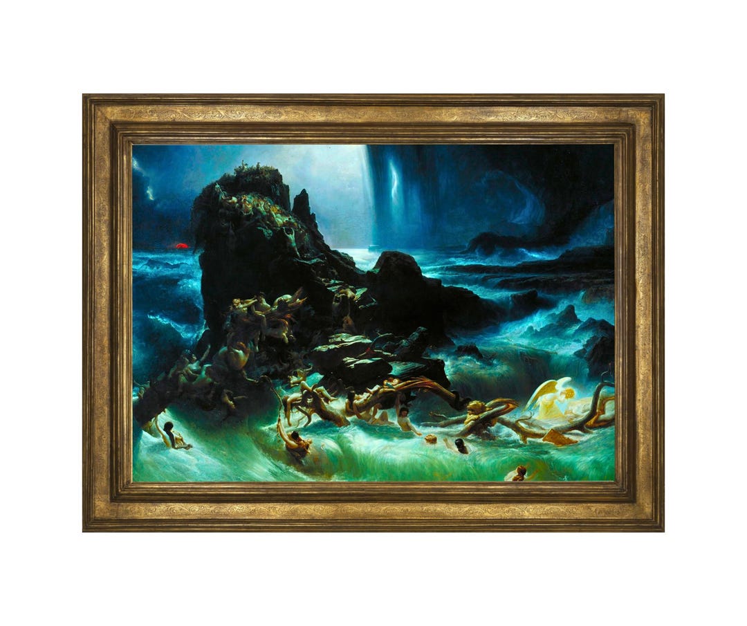 Flood Print Fine Art Print Vintage Art, Devil, Doomsday, Gothic ...