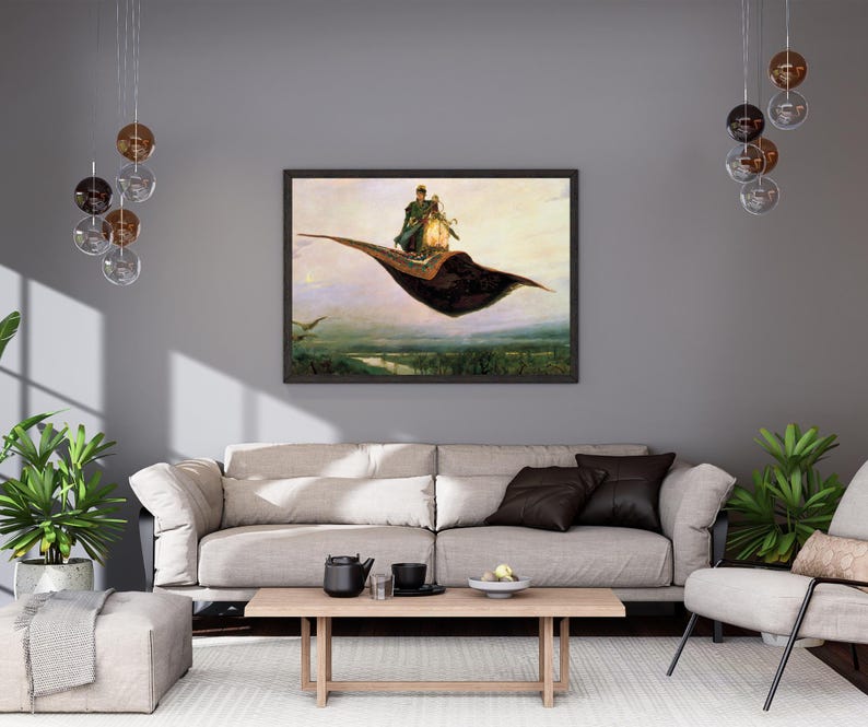 Flying Carpet Print. Classic Fine Art Painting, Grimm, Mythology, Fairy ...