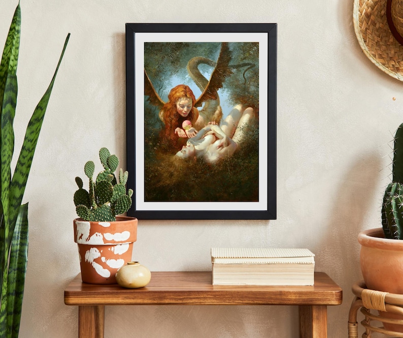 Lilith & Eve Print - Fine Art Print! Vintage Art, Lilith, Adam, Bible ...