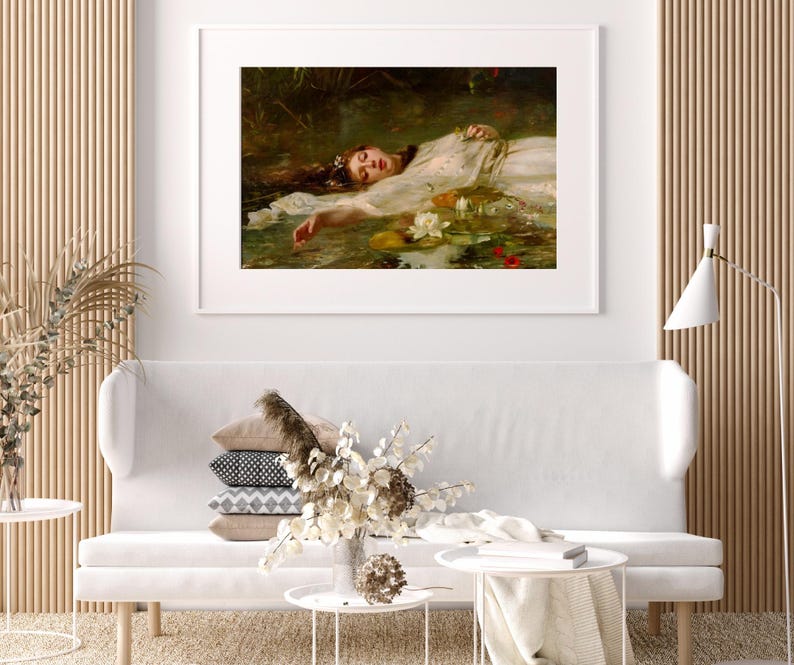Ophelia Print. Reprint by Friedrich Heyser. Portrait, Vintage, Famous ...