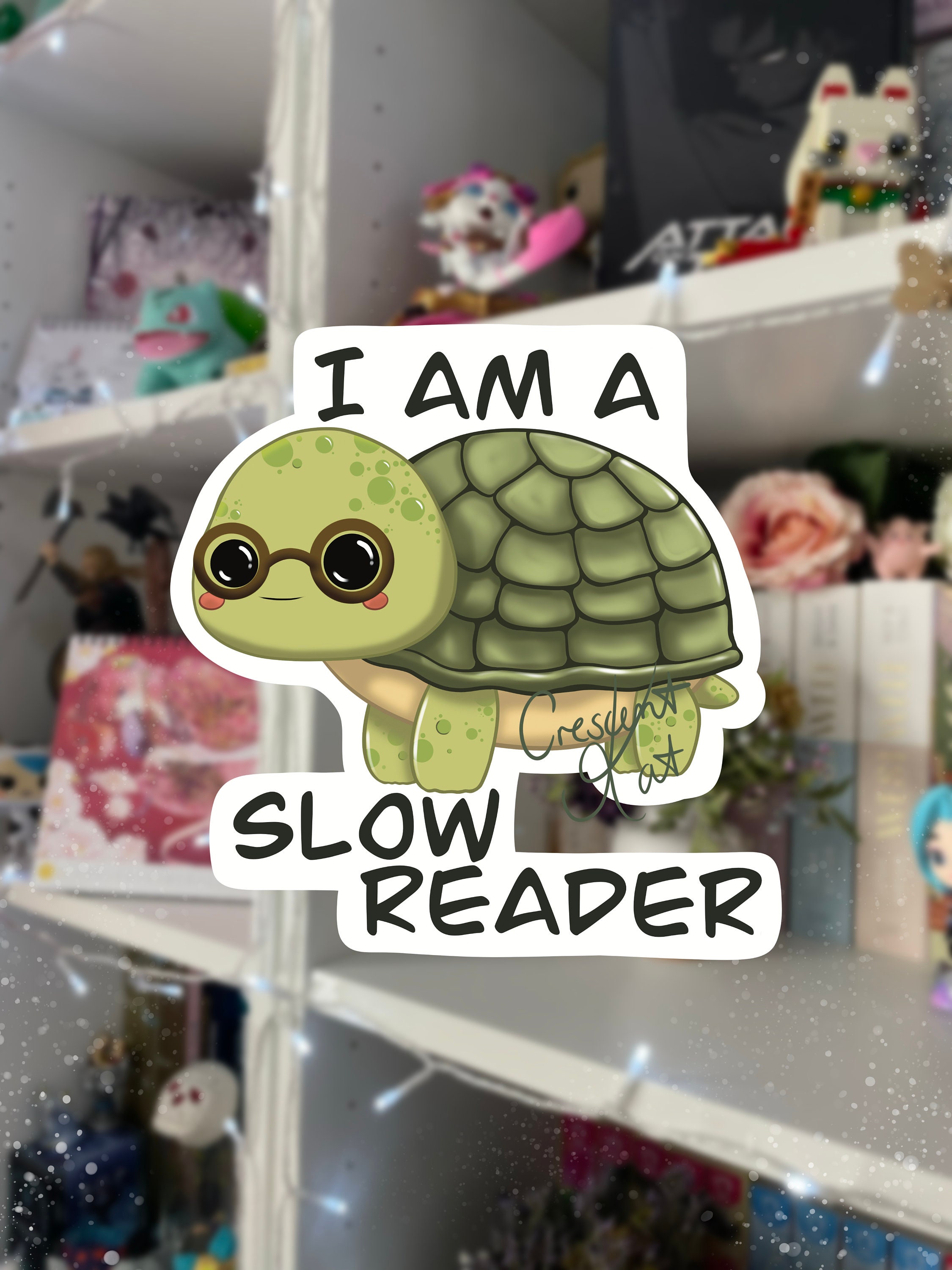 Reading Turtle Cute Turtle Journal Stickers Laptop Stickers Kindle ...