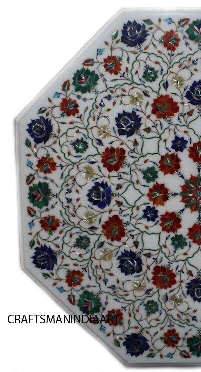White Marble Octagon Luxury Dining & Coffee Table Top Handmade - Etsy