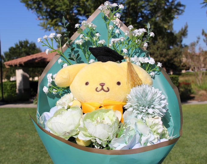 Graduation Bouquet, Sanrio Pompompurin Bouquet, Sanrio Graduation ...