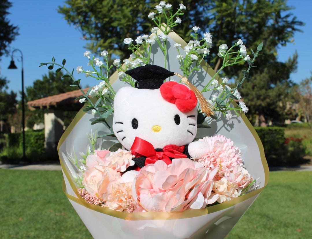 Graduation Bouquet, Sanrio Hello Kitty Bouquet, Sanrio Graduation/heart Series, Sanrio Plush ...