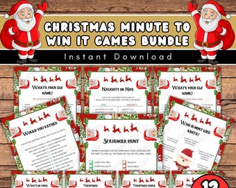 Christmas Minute to Win It Game Bundle - Printable Christmas Party ...