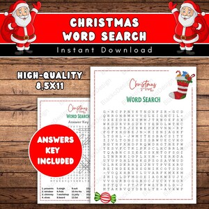 Printable Christmas Word Search Game - Fun Christmas Game - Christmas ...