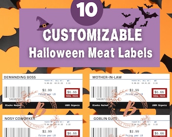 Fake Meat Labels | Editable Halloween Meat Labels | Meat Sticker ...