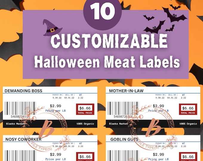 Fake Meat Labels | Editable Halloween Meat Labels | Meat Sticker ...