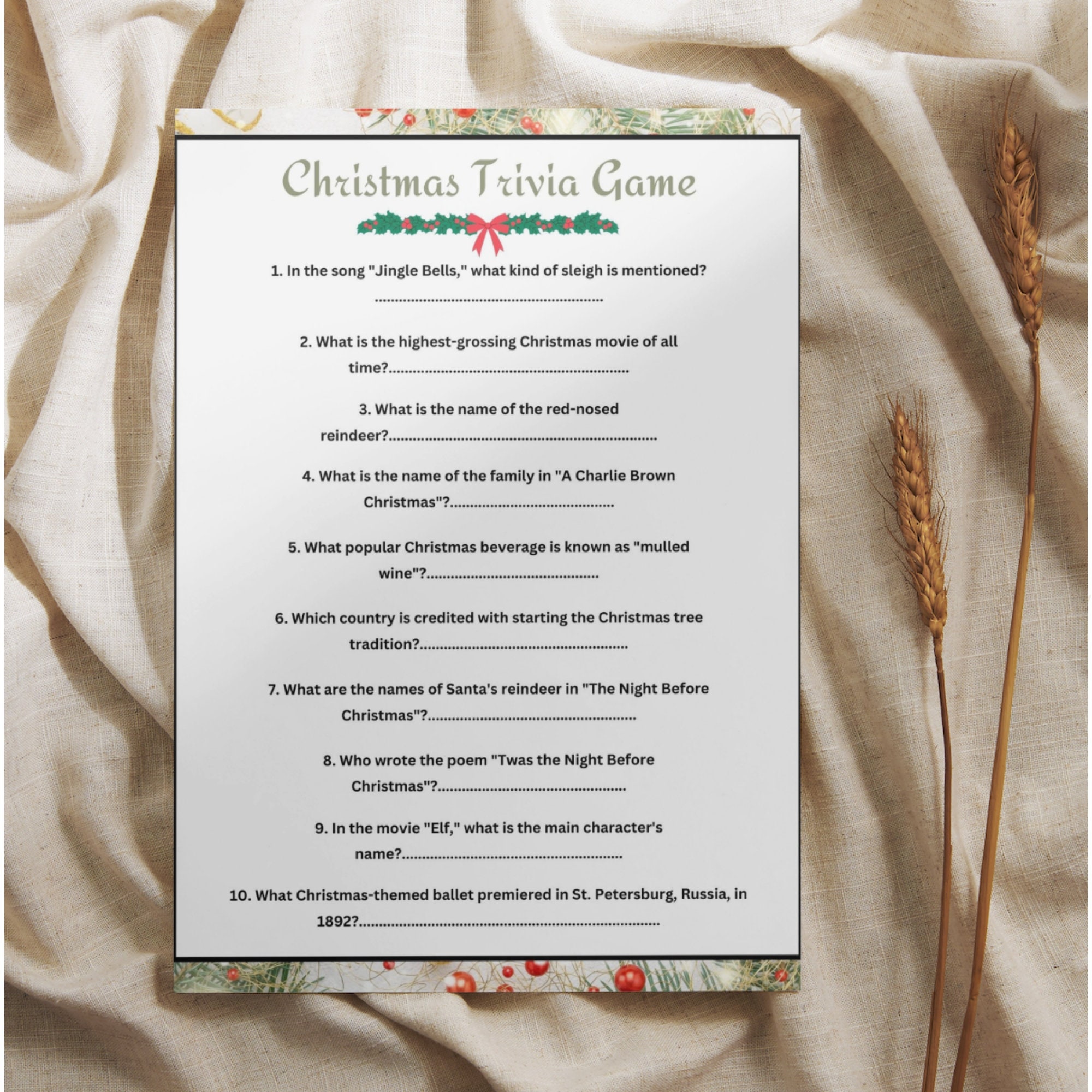 Editable Christmas Trivia Game, Group Game Christmas, Office Party Game ...