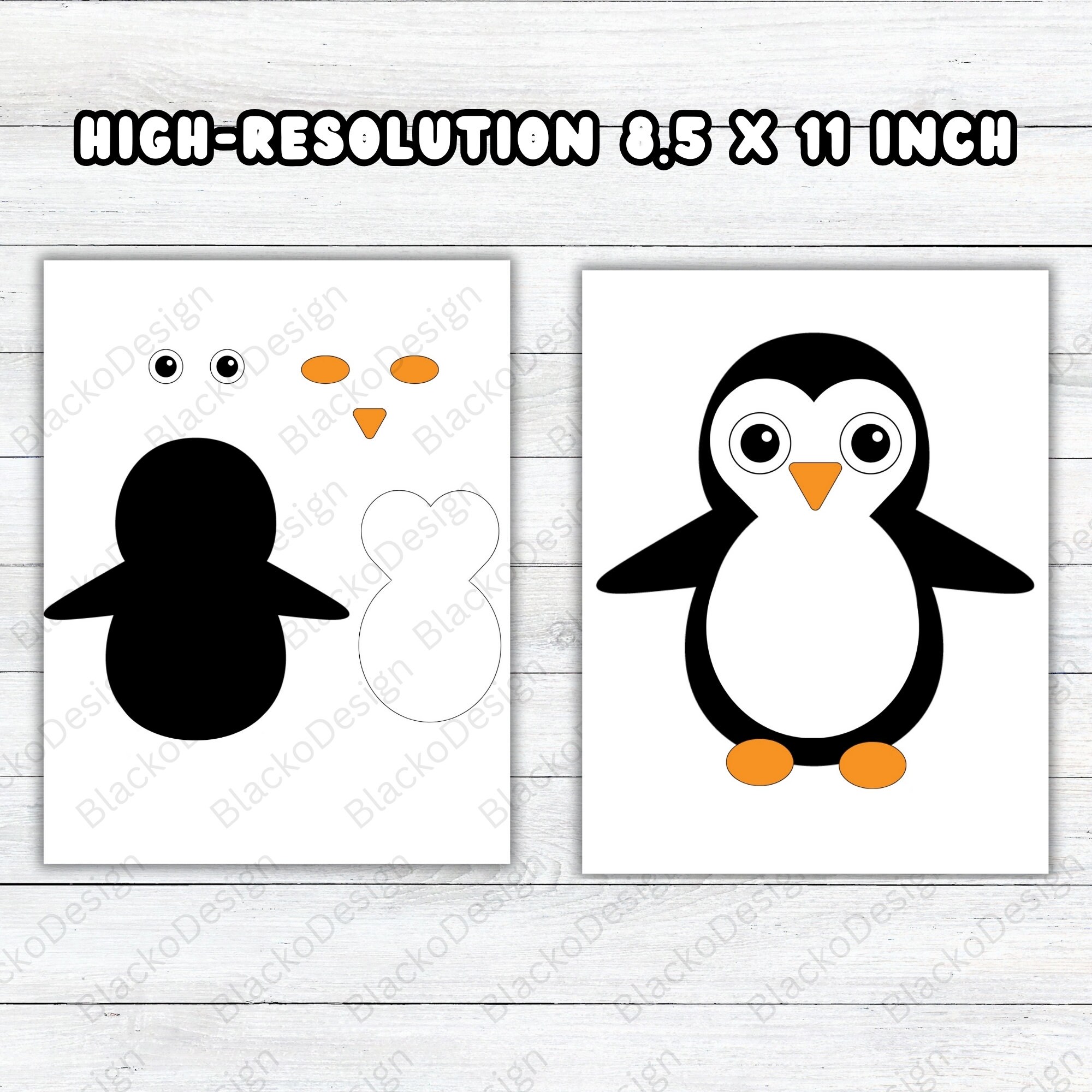 Penguin Craft for Kids - Penguin Craft Printable Pattern Template for ...