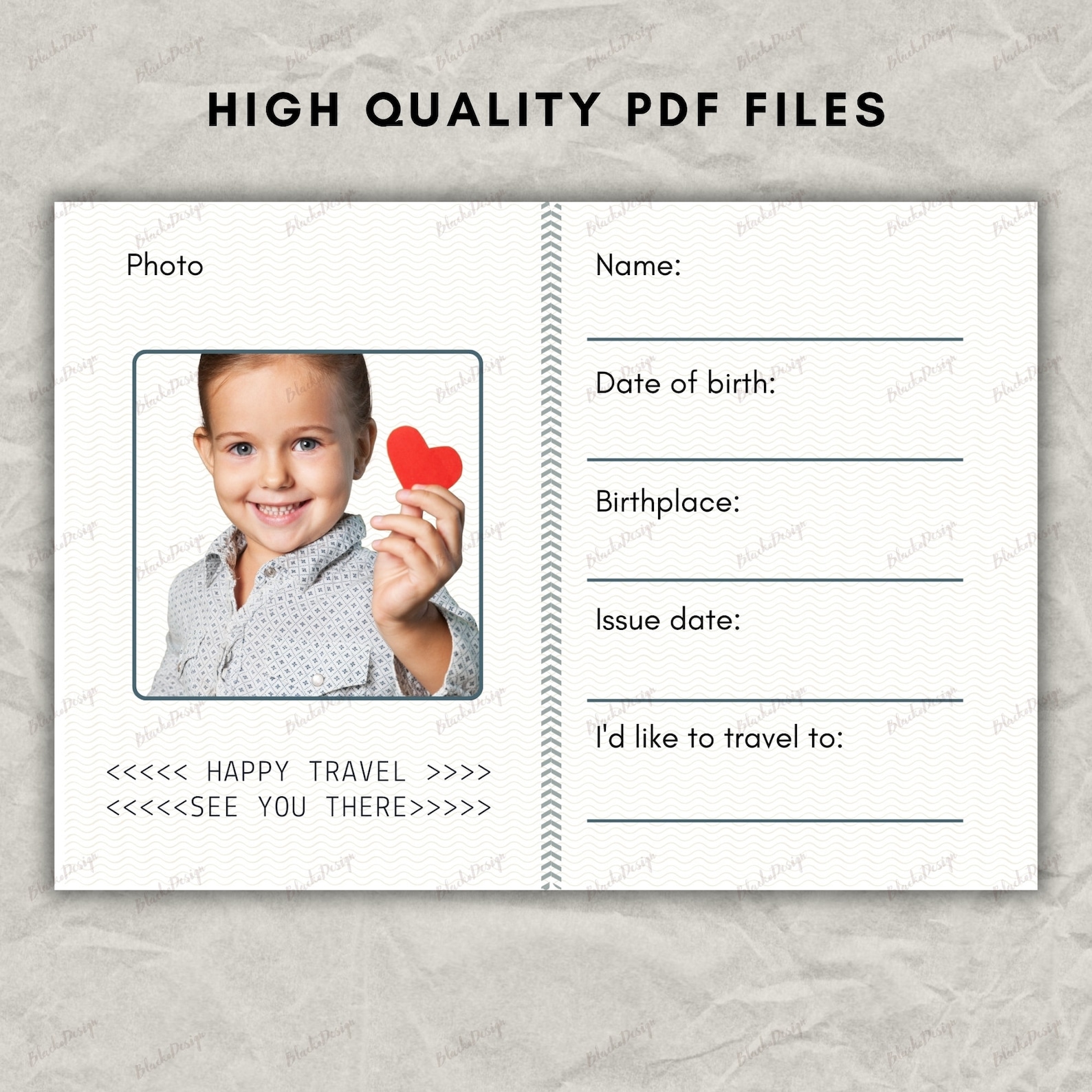 Printable US Passport for Kids - Build Passport Kids - Basic Passport ...