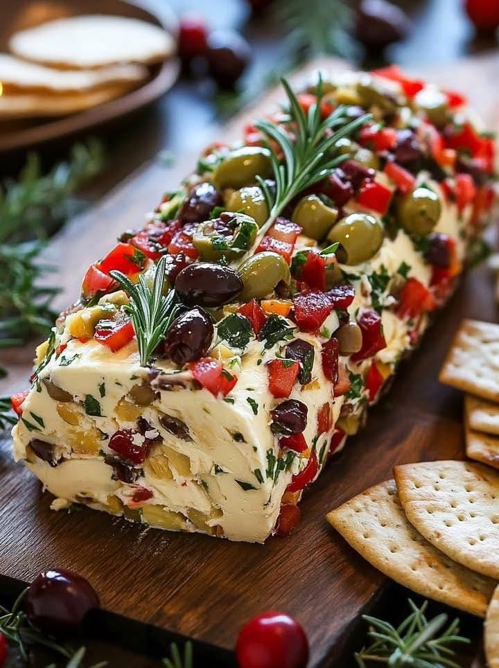 Antipasto Cream Cheese Log Recipe: Festive Holiday Appetizer (PDF ...