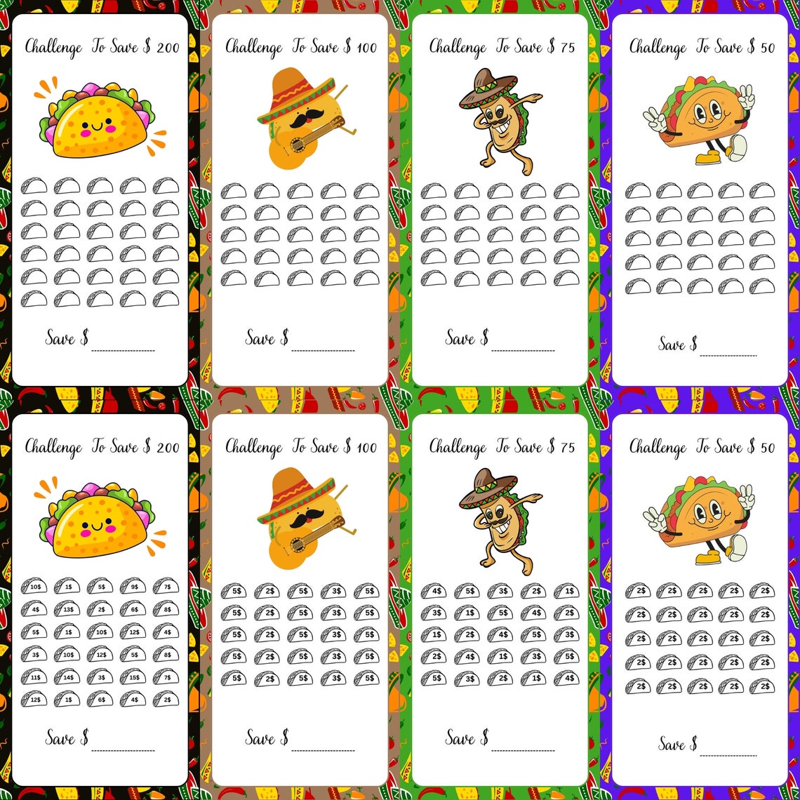 Taco Mini Savings Challenges Taco Savings Challenge Taco Challenge ...
