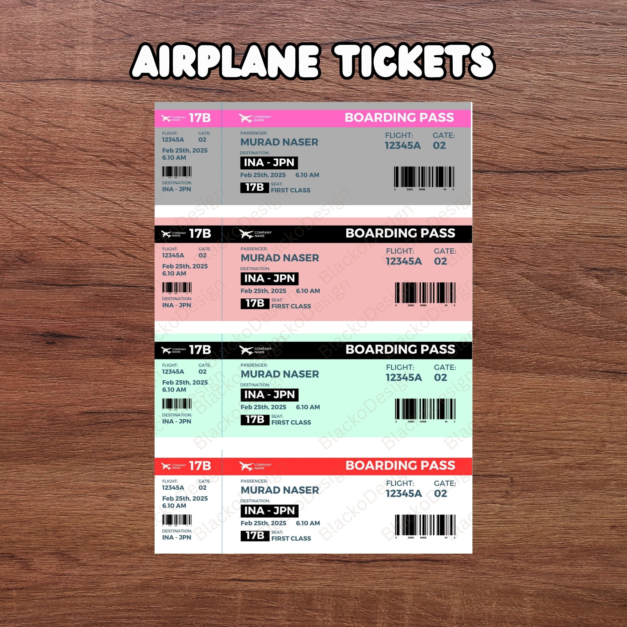 Printable US Passport Kit for Kids: Travel Stamps, Airplane Ticket ...