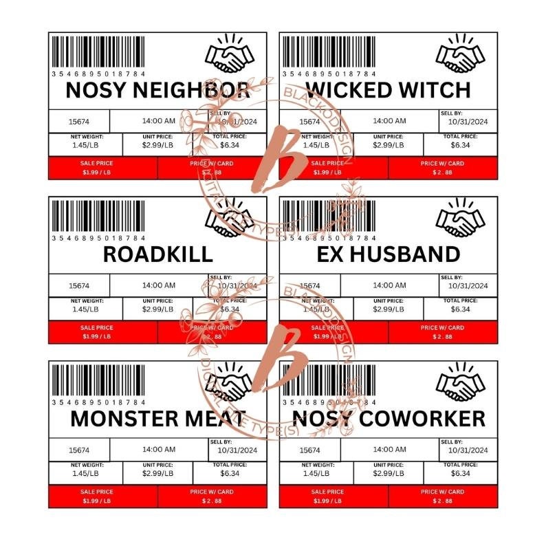 Editable Halloween Meat Labels: Spooky Party Decorations (digital ...