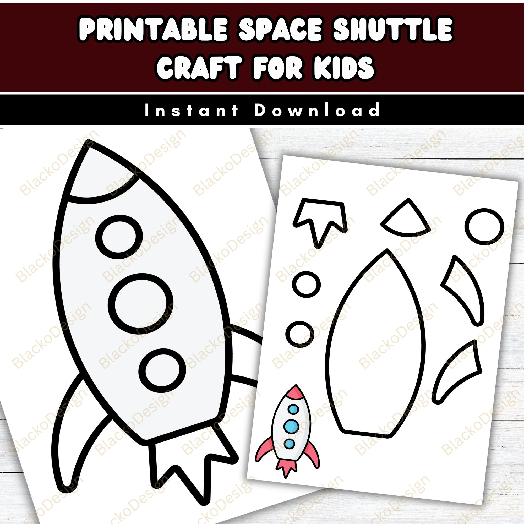 Space Shuttle Outline Printables
