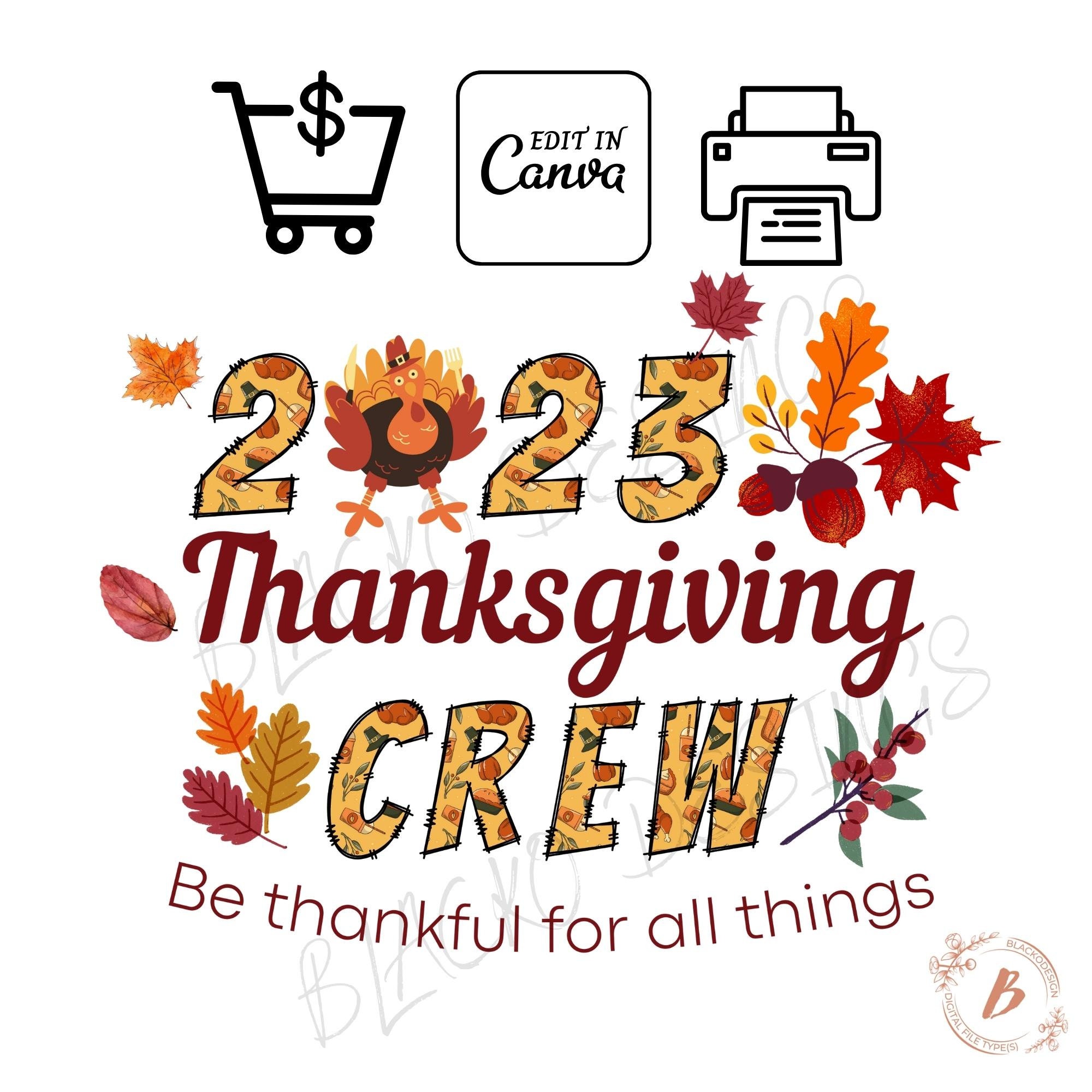 2023 Thanksgiving Crew Png, Thankful for My Family Thanksgiving 2023 ...