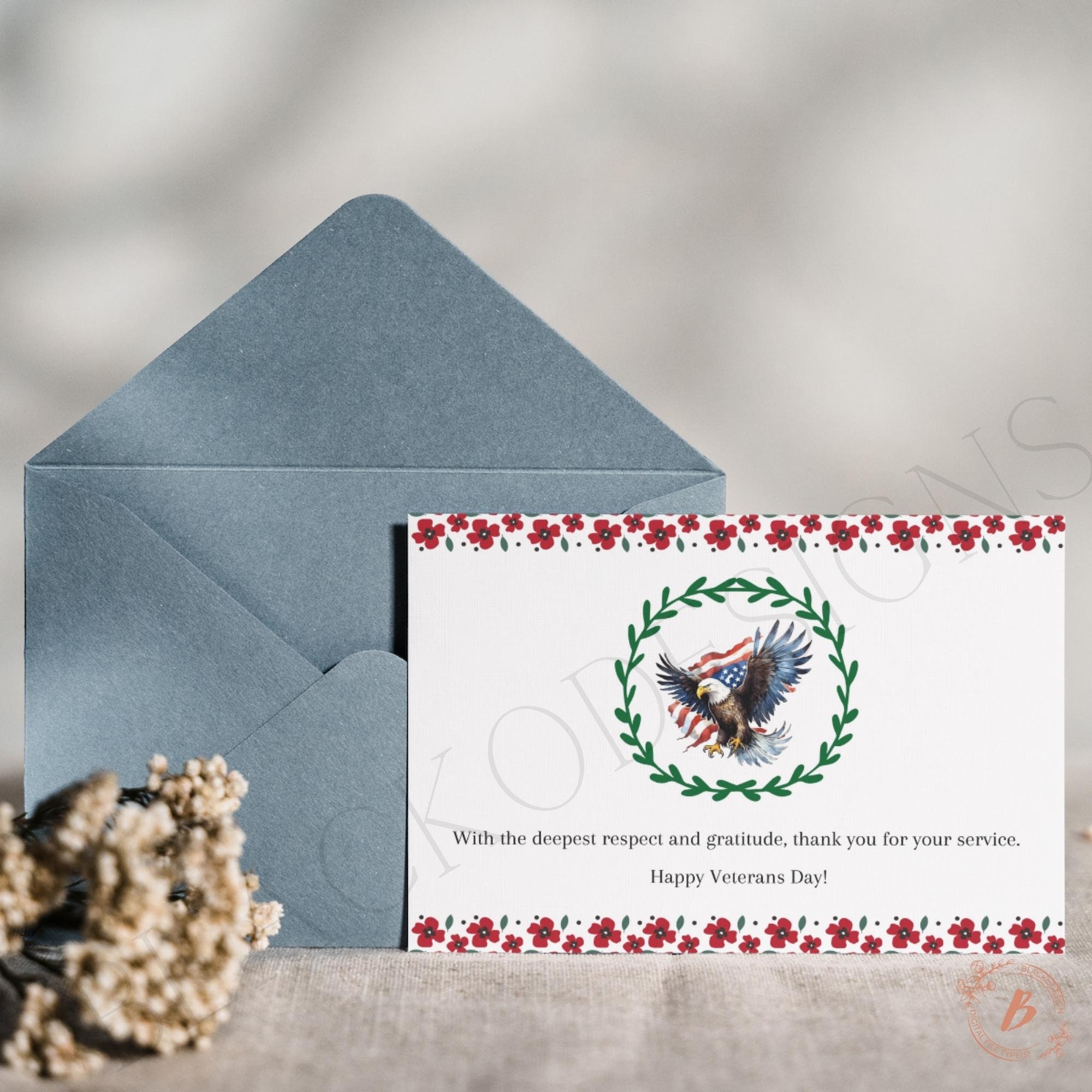 Veterans Day Card Printable, Thank You for Your Service, Heroes ...
