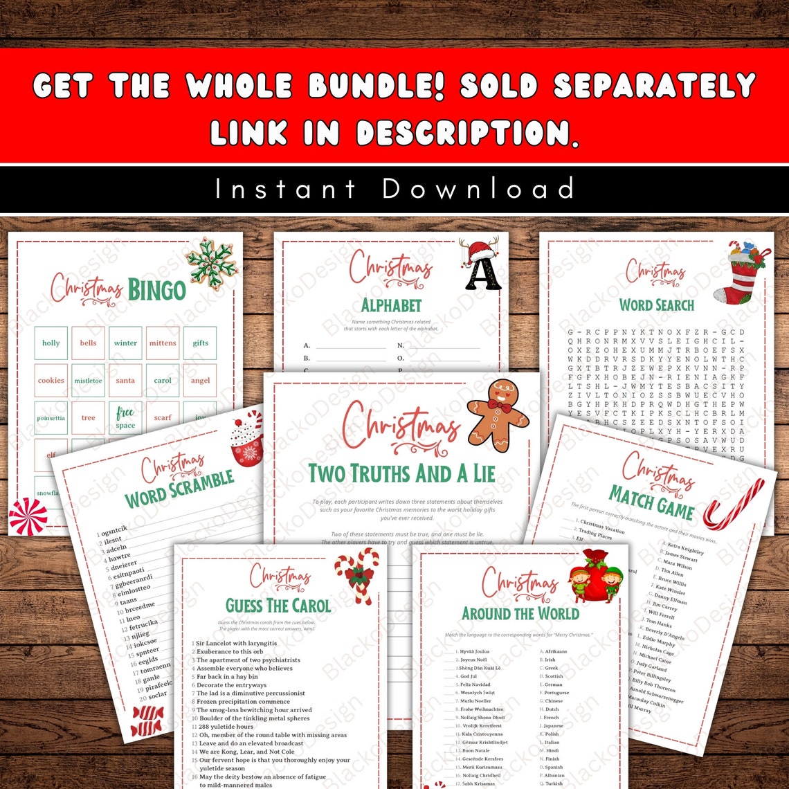Christmas Word Scramble Game Printable - Christmas Party Game for Kids ...