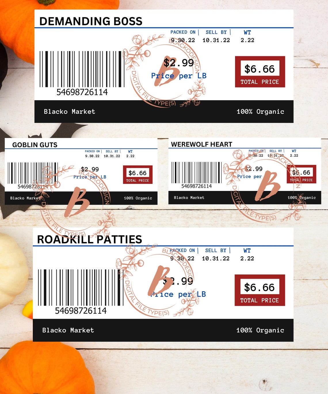 Fake Meat Labels | Editable Halloween Meat Labels | Meat Sticker ...