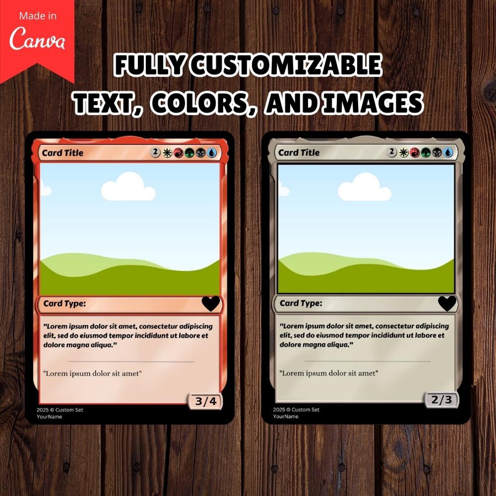 Custom MTG Card Template: Editable Magic Card (canva) - Etsy