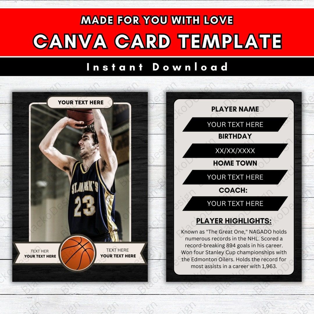 Customizable Basketball Trading Card Template - Enhance Your Trading ...